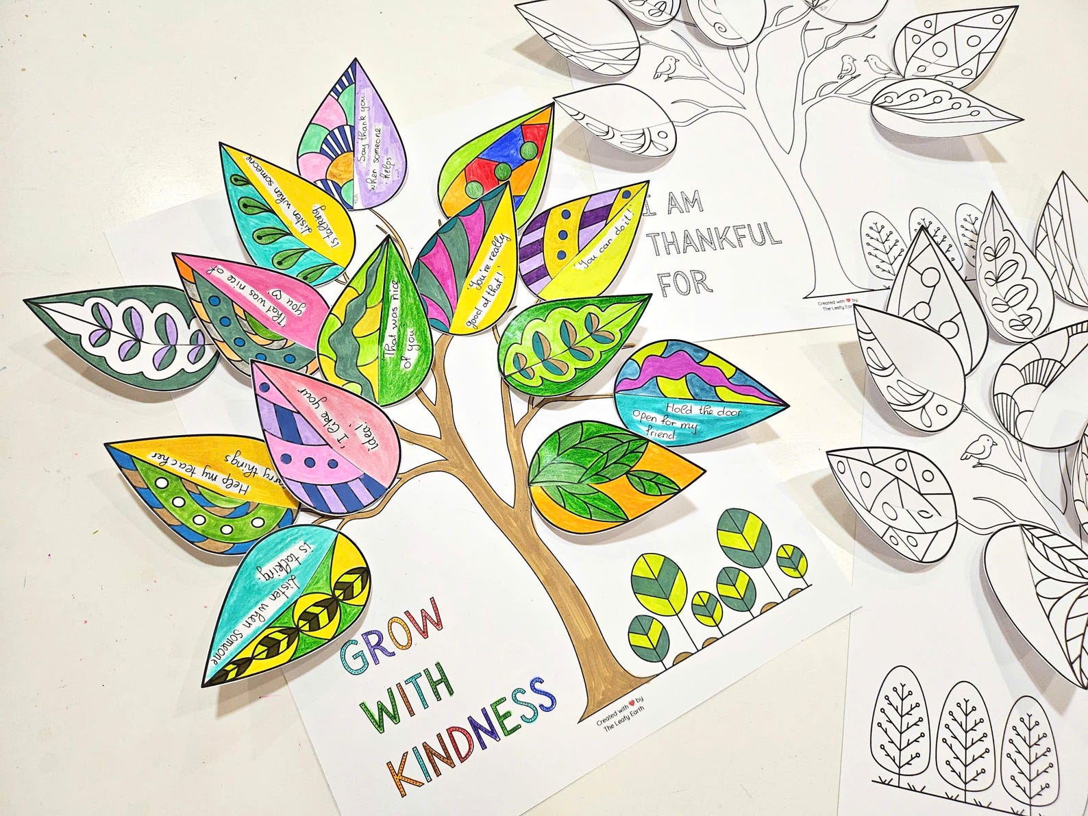 3D Kindness Trees Craft, Gratitude Tree Activity, I Am Thankful For ...
