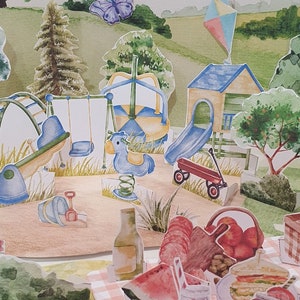 Build a Park, Printable Diorama, Picnic Play Set, Paper Scene, DIY Kids ...