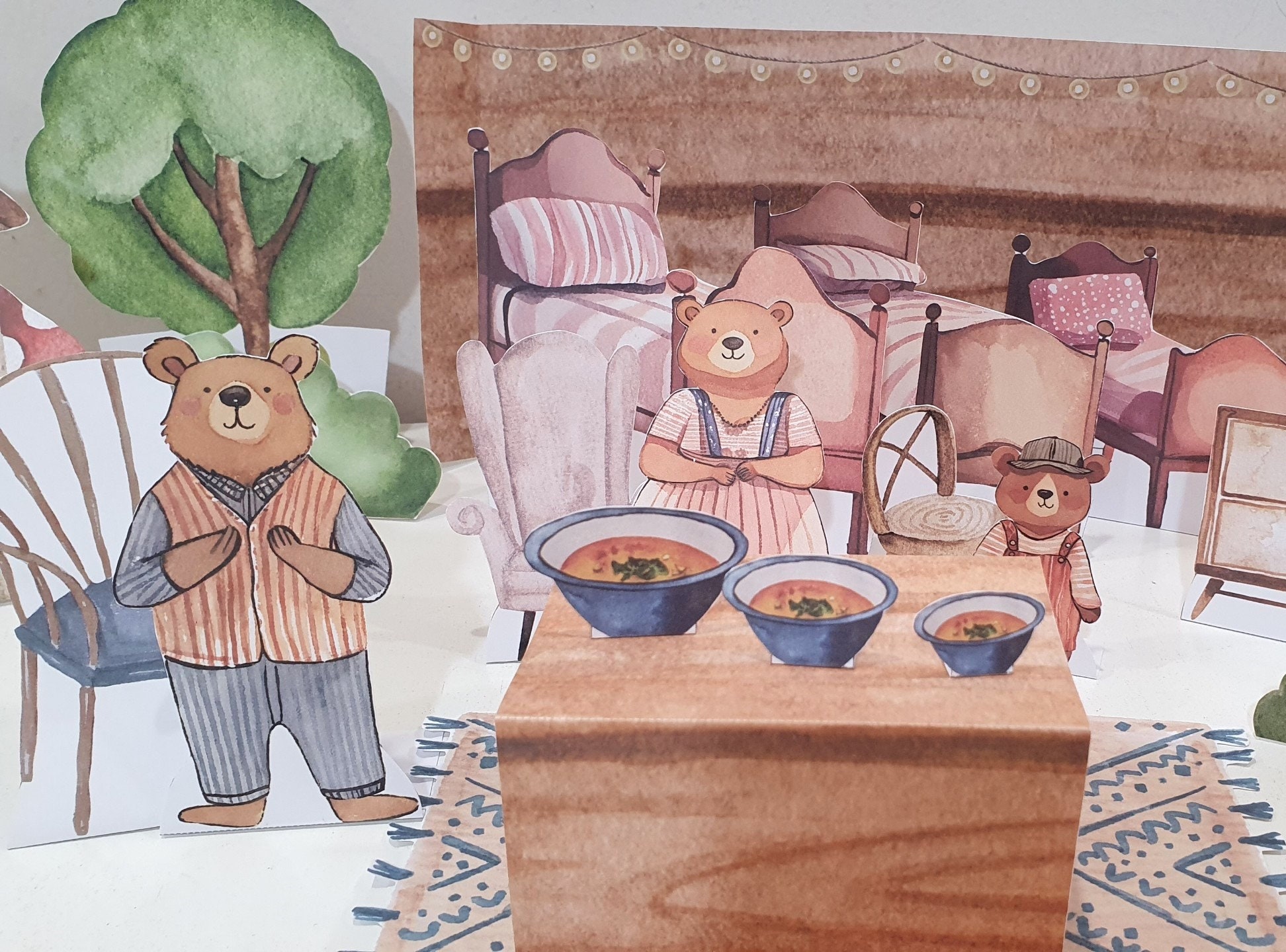 Goldilocks and the Three Bears Printable Play Set, Fairytale ...