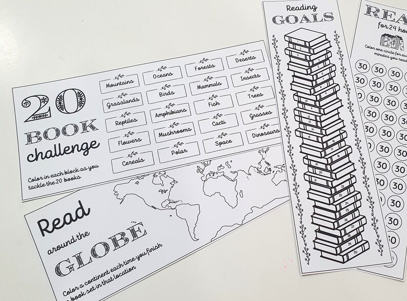 Reading Log and Tracker Printable, Coloring Reading Journal, Kids ...