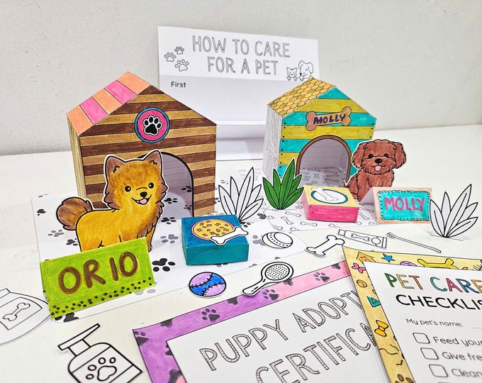 Printable Paper Doll PET SHOP Play Set- Pdf Instant Download- Puppy ...