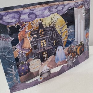 Halloween House Pop up Printable, Pop up Greeting Card, Halloween Scene ...