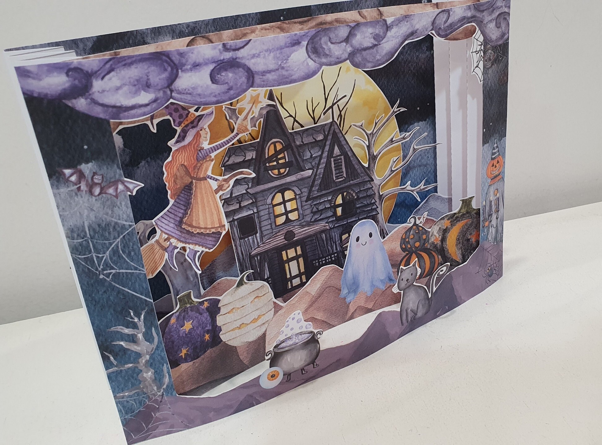 Halloween House Pop up Printable, Pop up Greeting Card, Halloween Scene ...