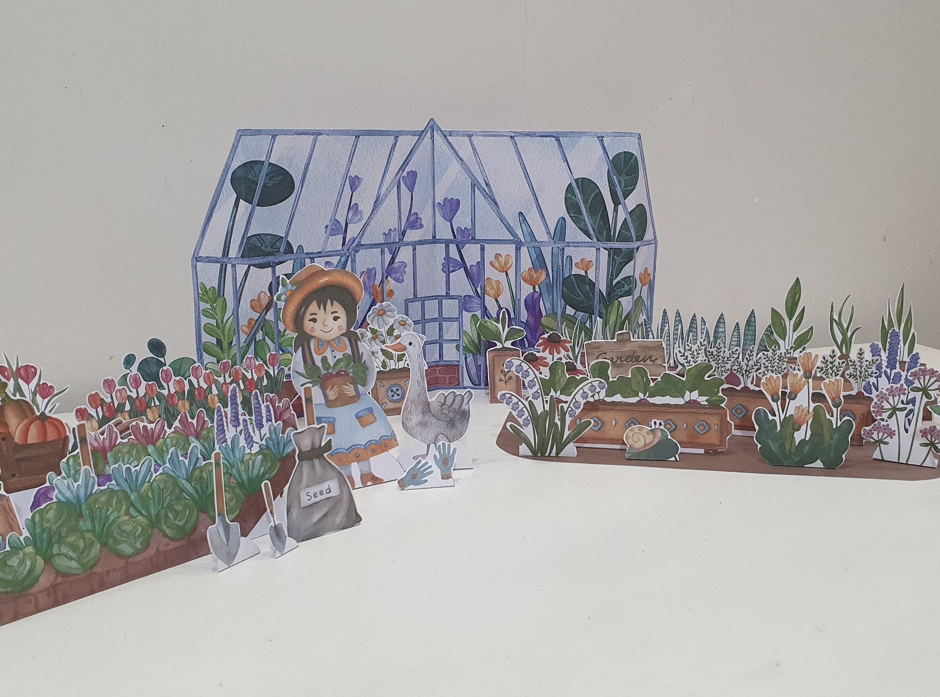 Gardener Printable Play Set, Spring Garden Activity, DIY Paper Craft ...