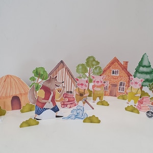 Three Little Pigs Story Printable Playset, Fairytale Storytelling Set ...