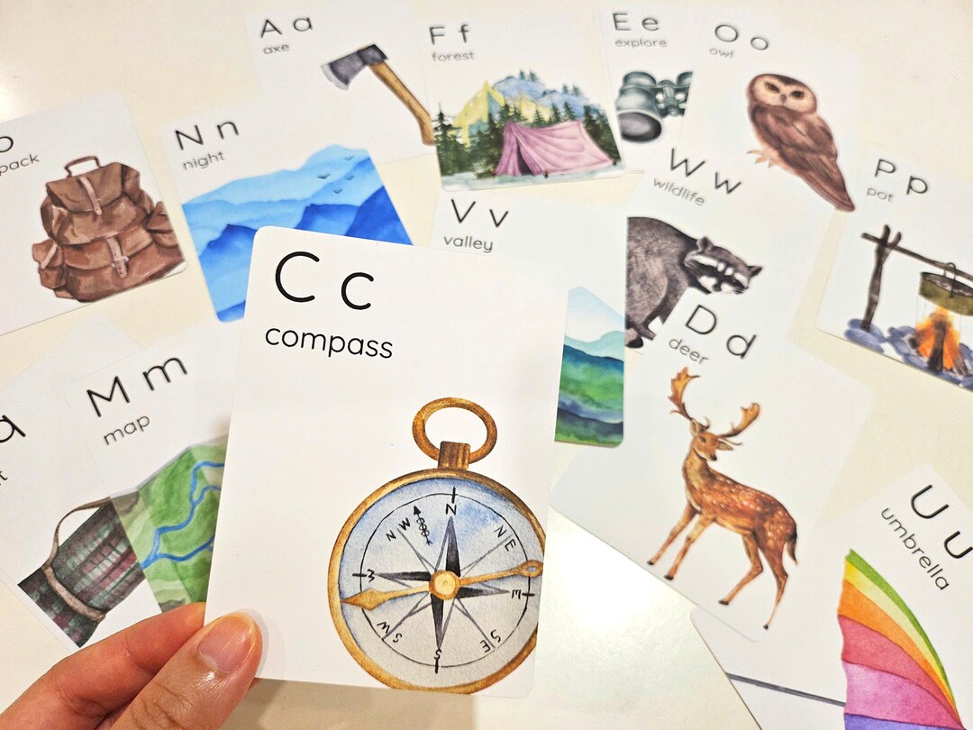 Camping Alphabet Flashcards, Summer Camp, Forest School, Preschool ...