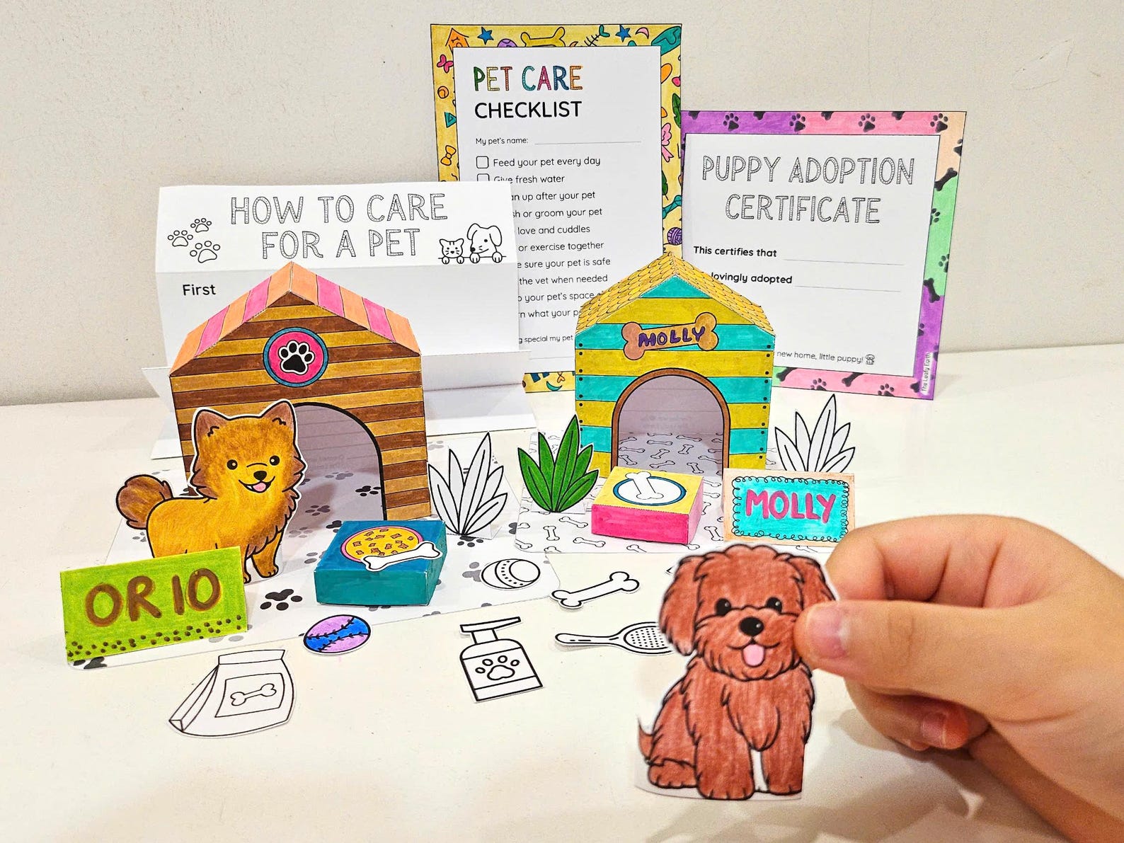 Puppy House Craft and Pet Care Activity, How to Care for a Pet, 3D ...