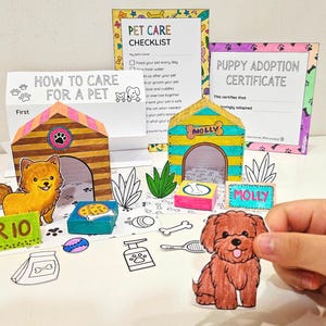 Puppy House Craft and Pet Care Activity, How to Care for a Pet, 3D ...