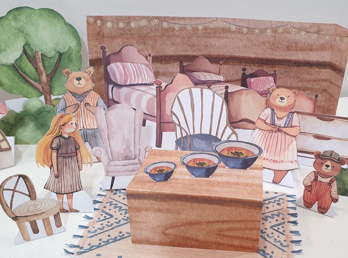 Goldilocks and the Three Bears Printable Play Set, Fairytale ...