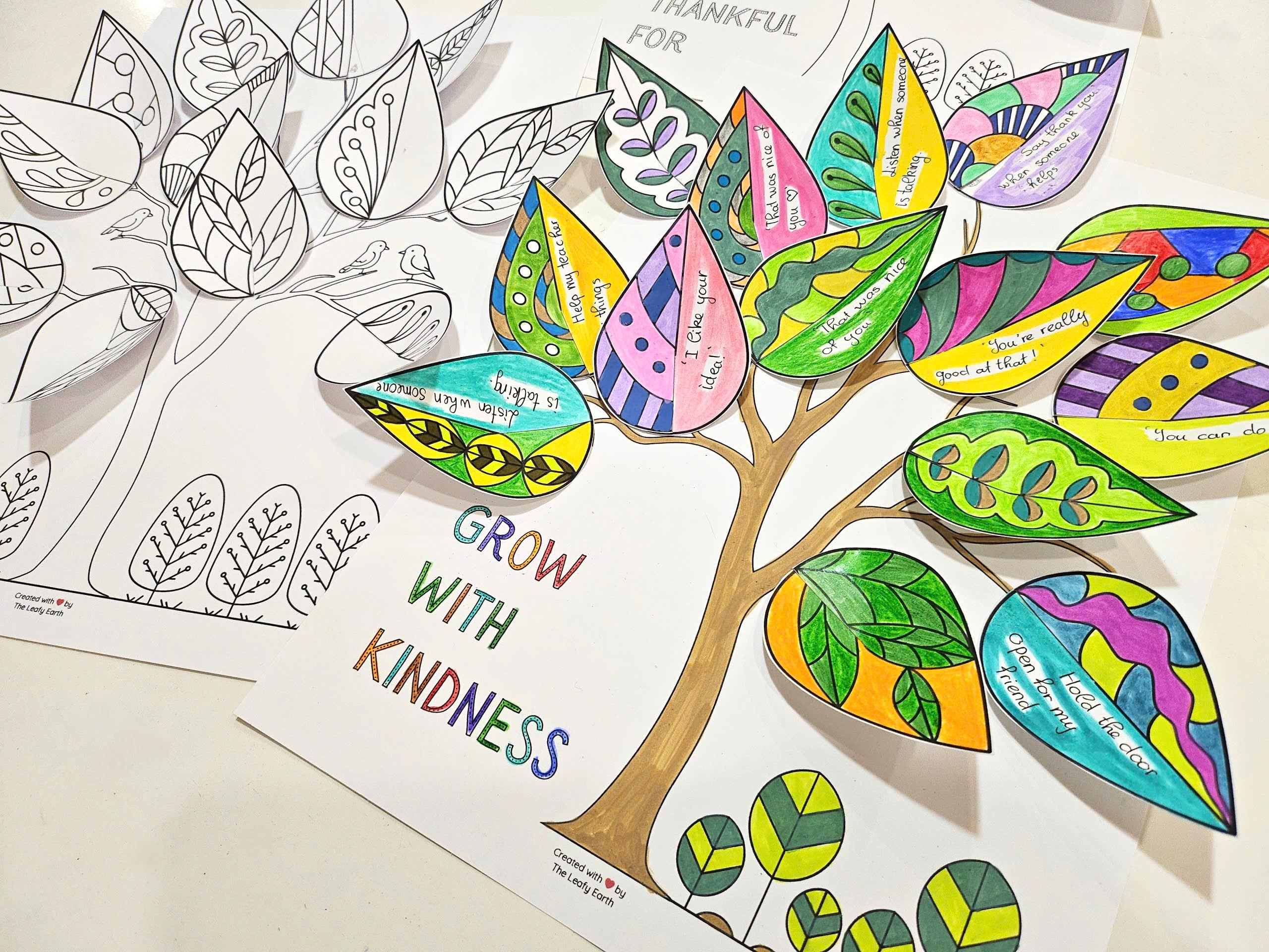 3D Kindness Trees Craft, Gratitude Tree Activity, I Am Thankful For ...