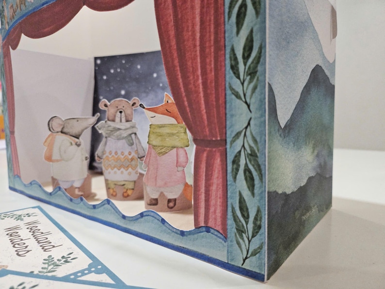 Woodland Puppet Theater, Paper Puppet Theater, DIY Kids Paper Craft ...