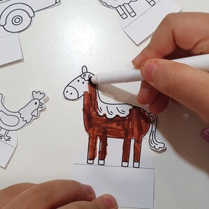 Farm Coloring Diorama, Printable Farm Diorama, Farm Play Set, Paper ...