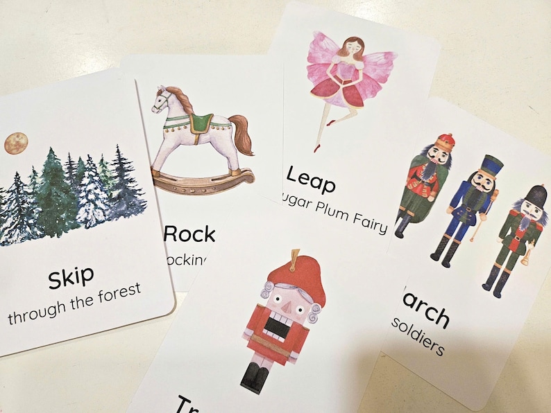 16 Nutcracker Story Movement Cards, Christmas Movement Cards, Kids ...