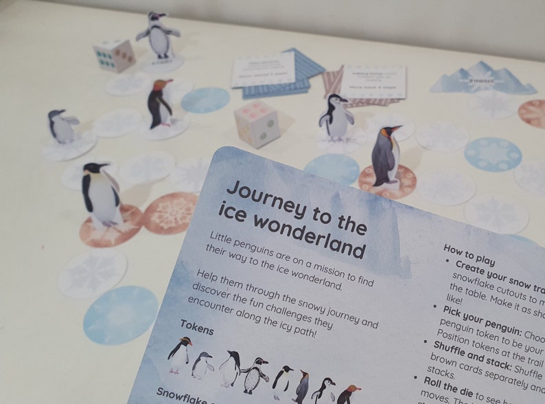 Journey to the Ice Wonderland Dynamic Board Game, Penguin Game ...
