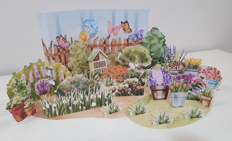 Build a Butterfly Garden, Printable Diorama, Insect Play Set, Paper ...