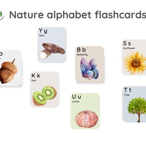 Nature Alphabet Flashcards Alphabet Flashcards ABC - Etsy