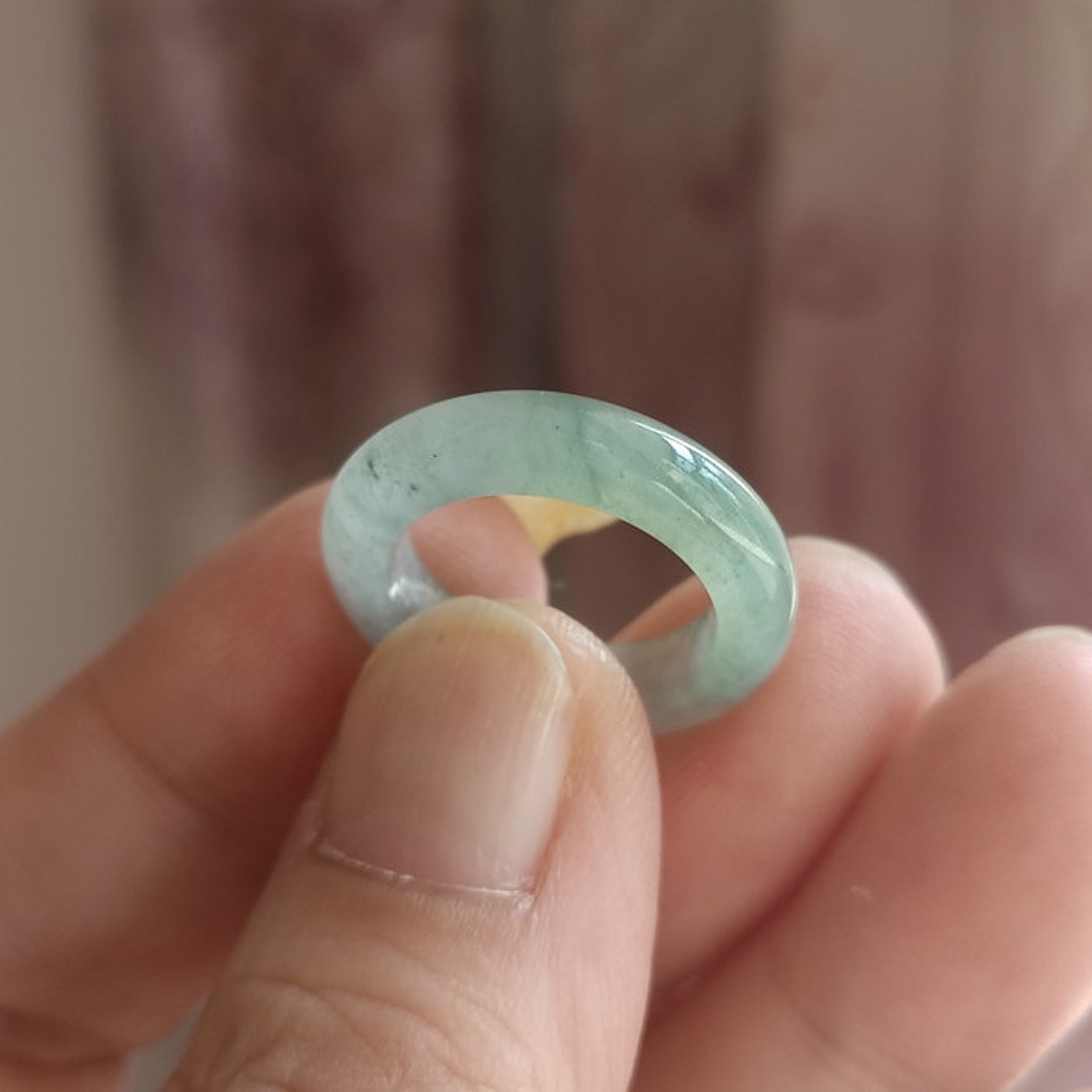 A Grade Natural Icy Translucency High Quality Blue Jade Ring - Etsy