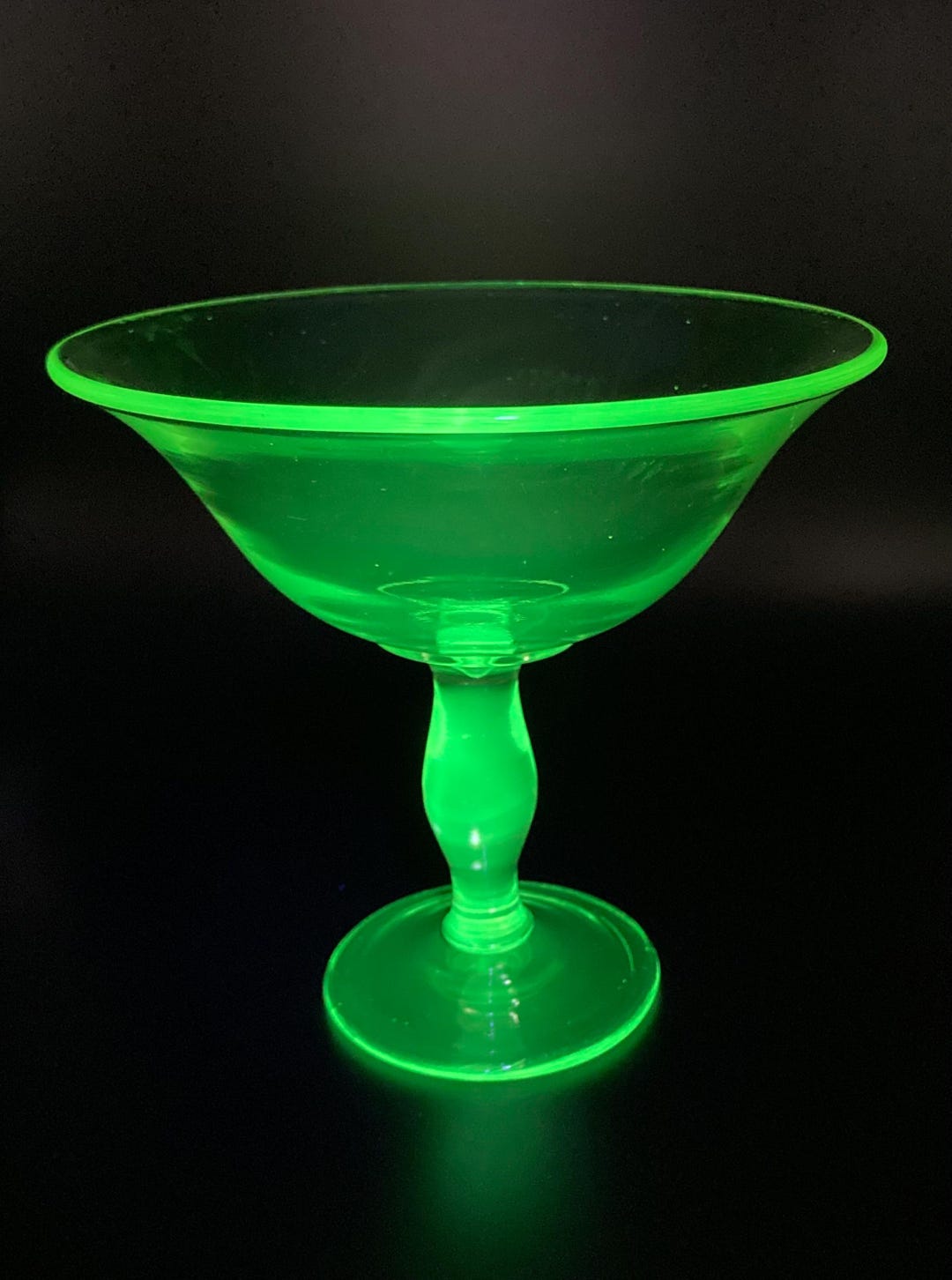 Mckee Vaseline Glass Compote Depression Era - Etsy