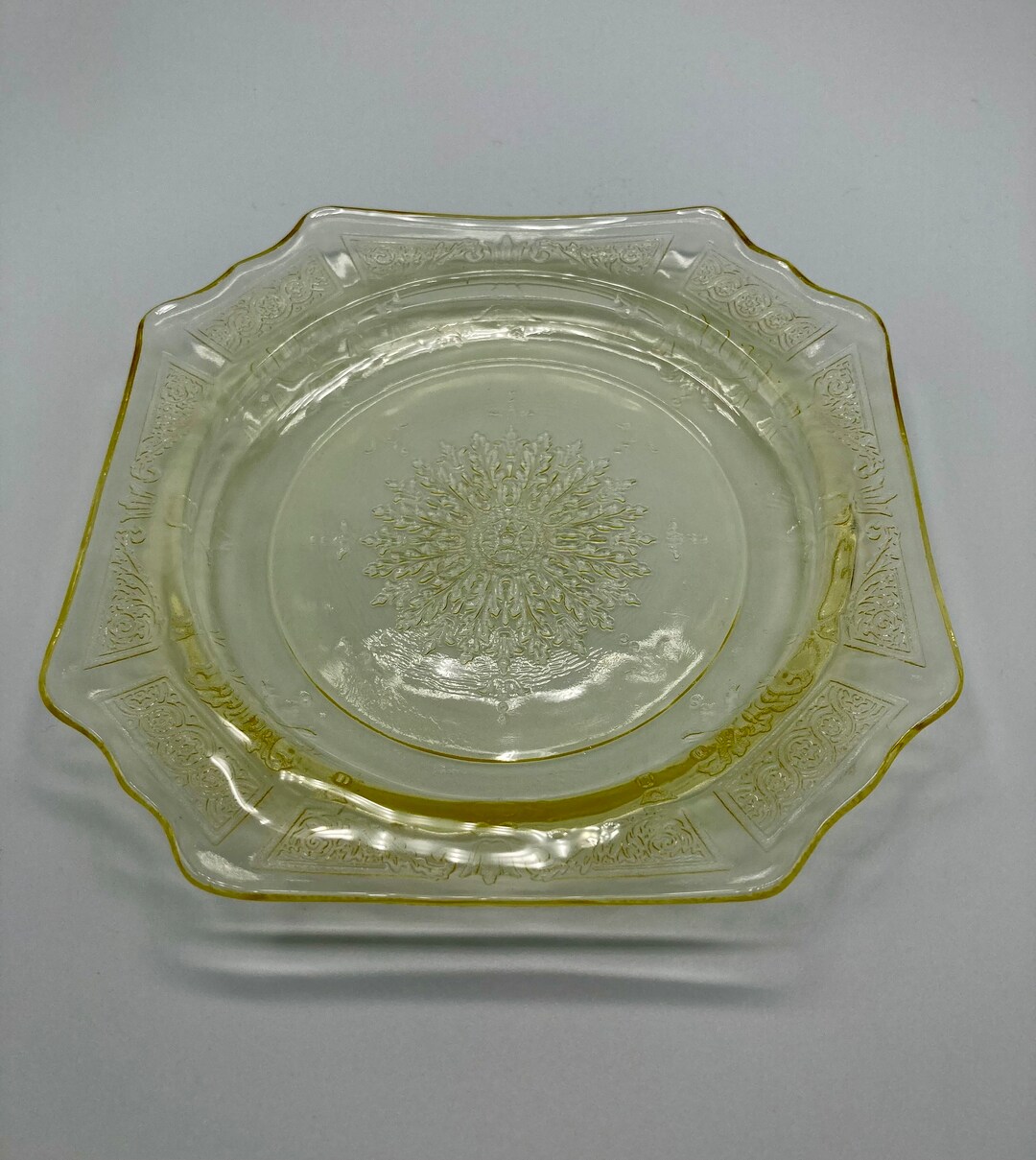 Anchor Hocking Princess Pattern Topaz Yellow Depression Glass Sherbet ...