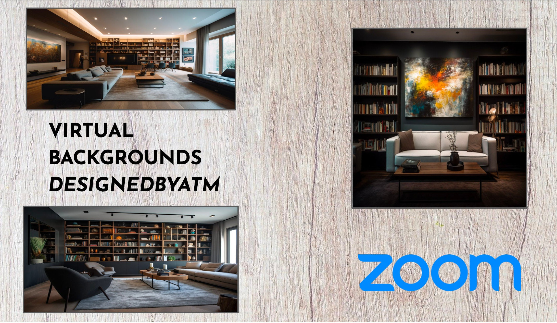 Zoom Virtual Backgrounds Modern, Office, Living Room, Windows, Beach ...