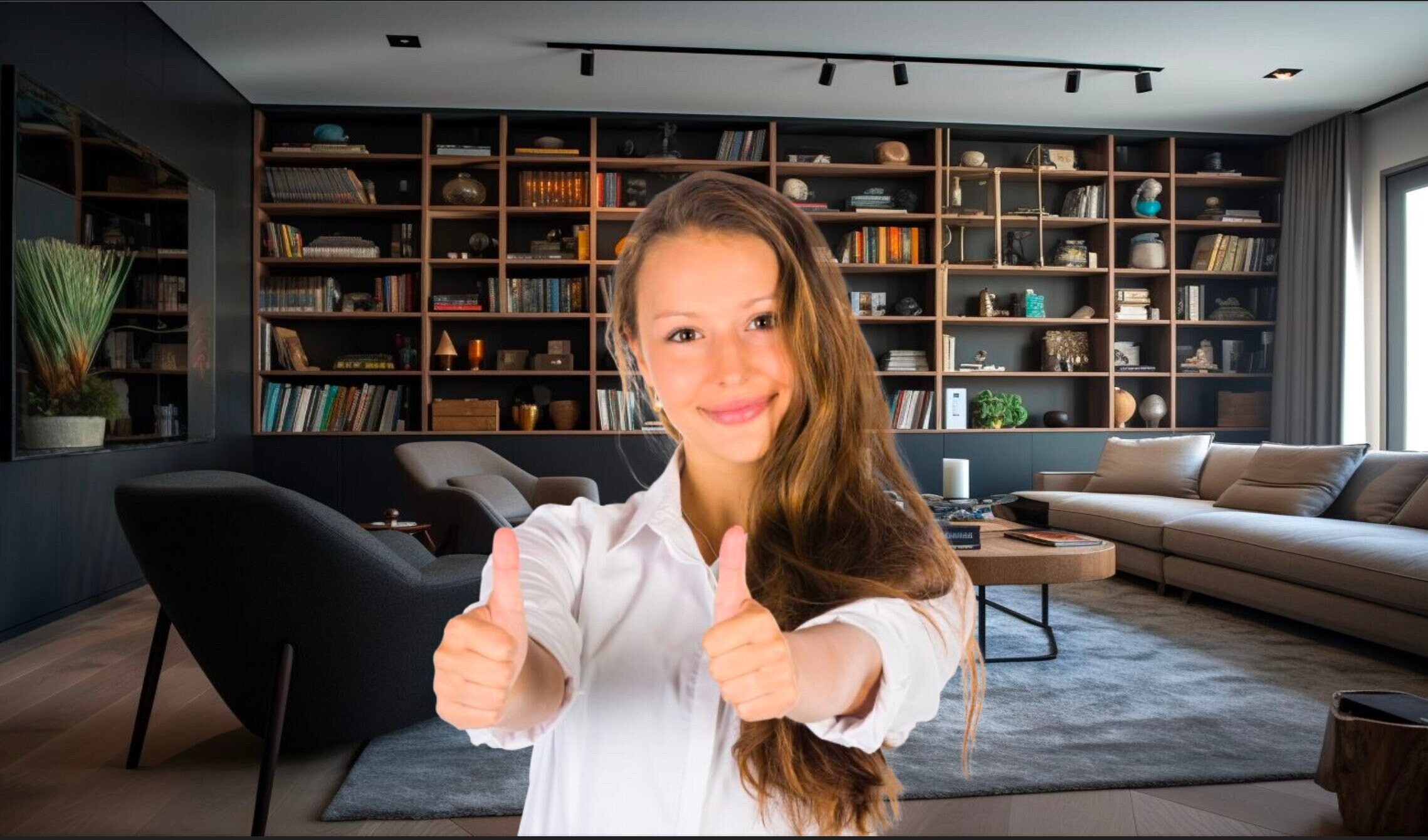 Zoom Virtual Backgrounds Modern Office Library Books/professional Home ...