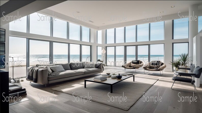 Zoom Virtual Backgrounds Modern, Office, Living Room, Windows, Beach ...