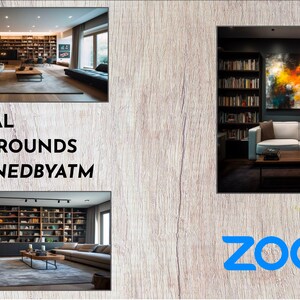 Zoom Virtual Backgrounds Modern, Office, Living Room, Windows, Beach ...