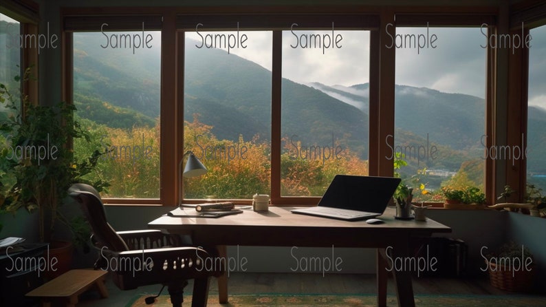 Zoom Virtual Backgrounds Modern, Office, Living Room, Windows, Beach ...