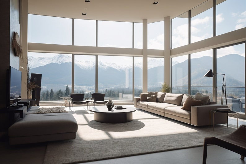 Zoom Virtual Backgrounds Modern Office Living Room Windows - Etsy