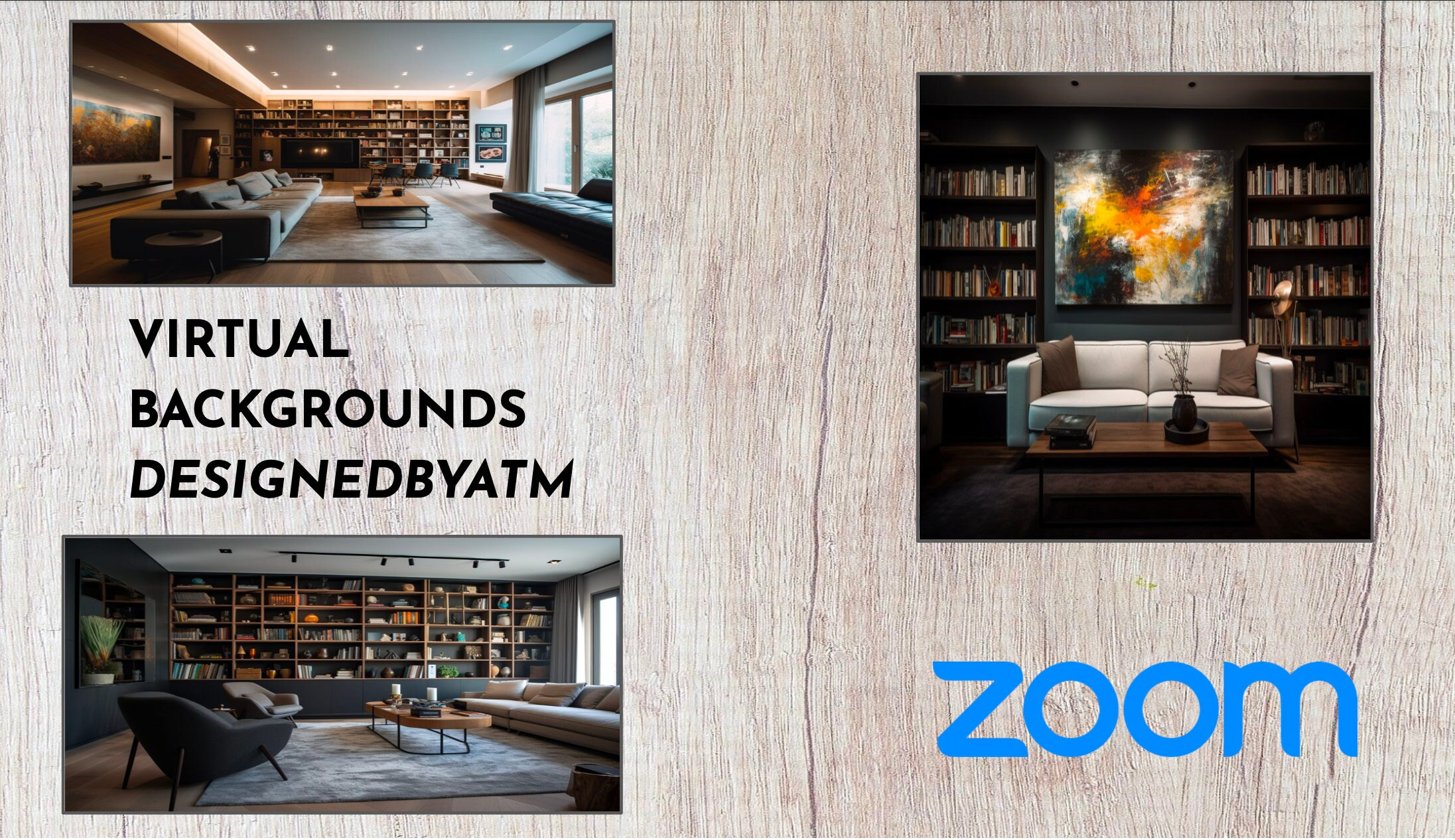 Zoom Virtual Backgrounds Modern, Office, Living Room, Windows, Beach ...