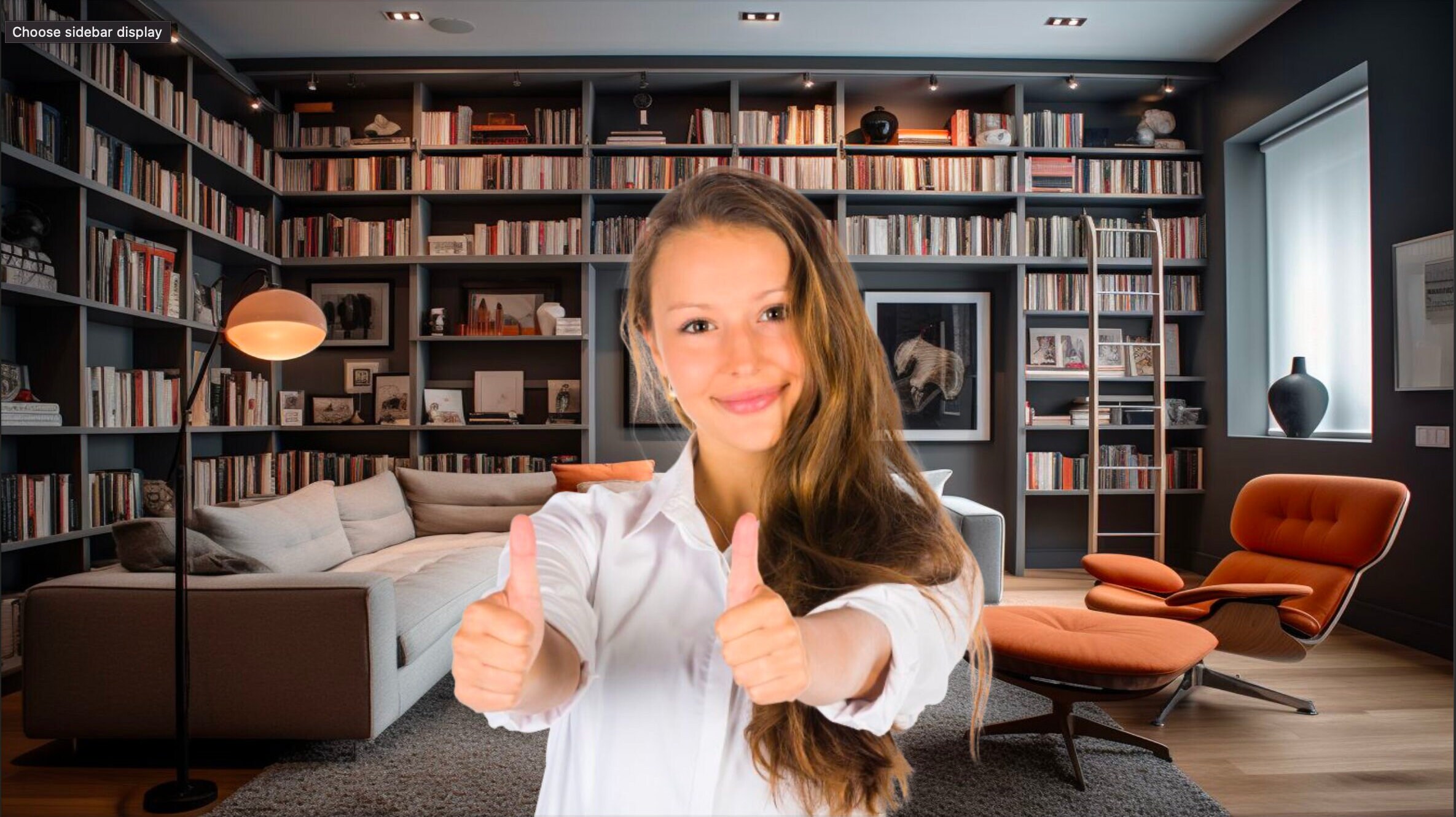 Zoom Virtual Backgrounds Modern Office Library Books/professional Home Zoom/streaming Background ...