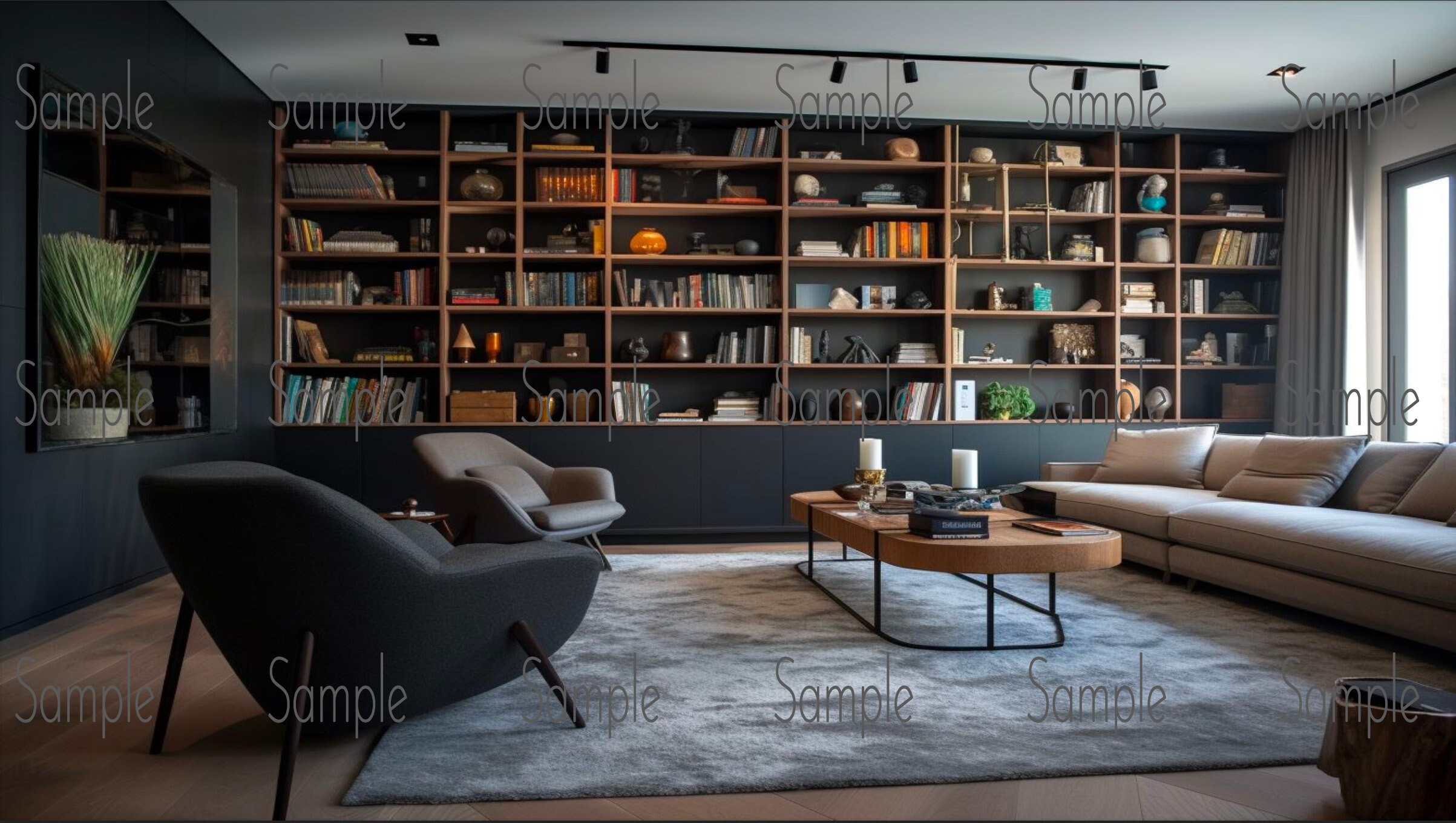 Zoom Virtual Backgrounds Modern Office Library Books/professional Home ...