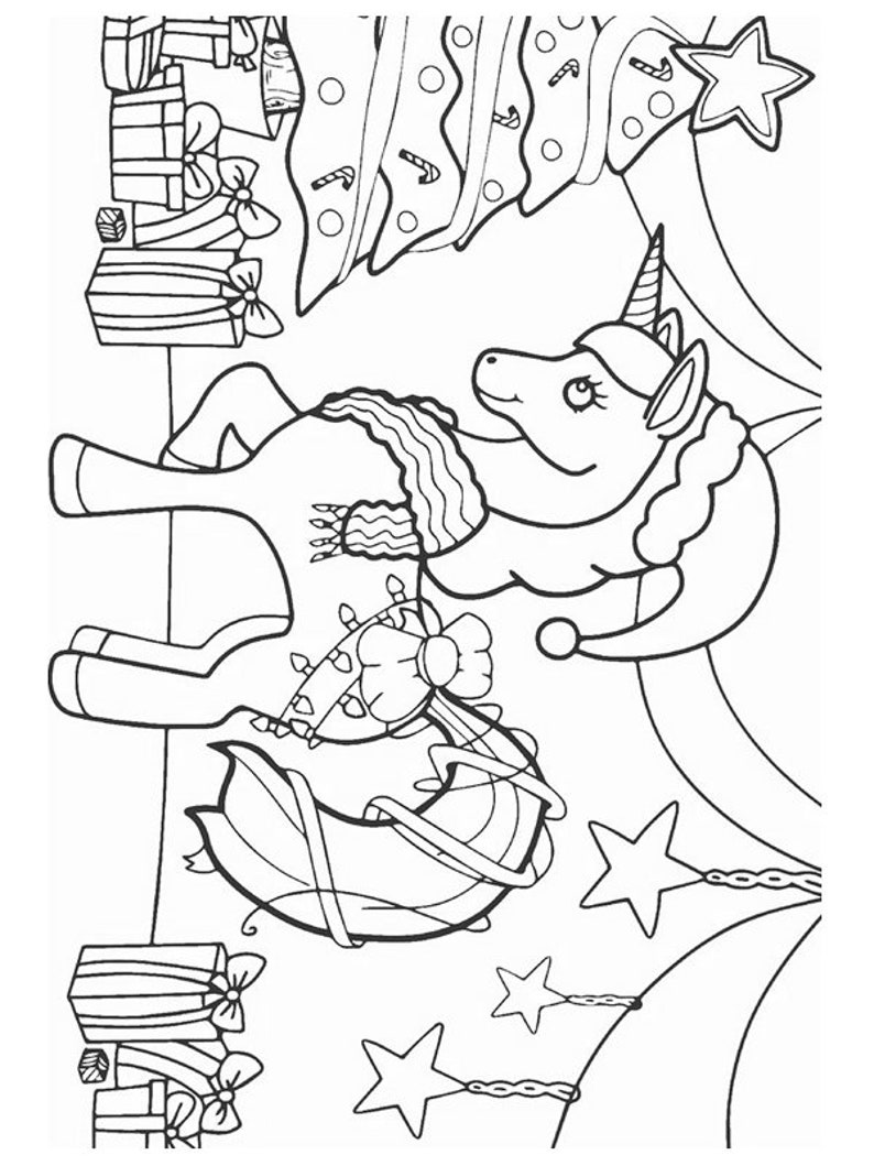 Unicorn Coloring Page, 5 Happy Coloring Page for Children - Etsy