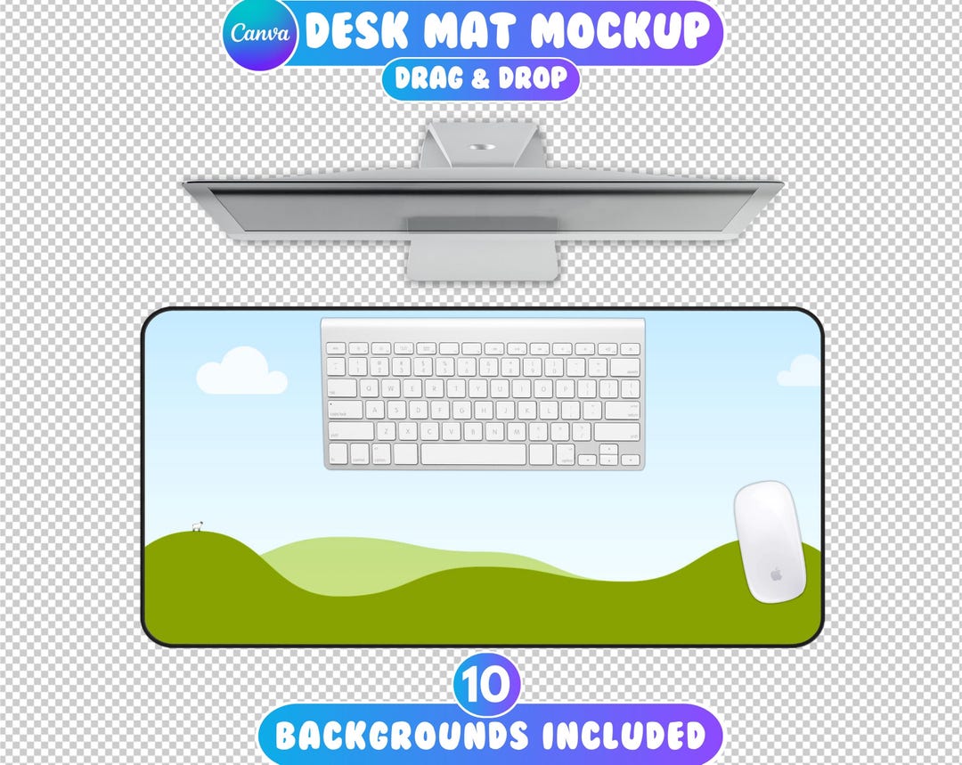 Canva Desk Mat Mockup 31.5" X 15.5", Canva Mousepad Mockup, Desk Mat ...