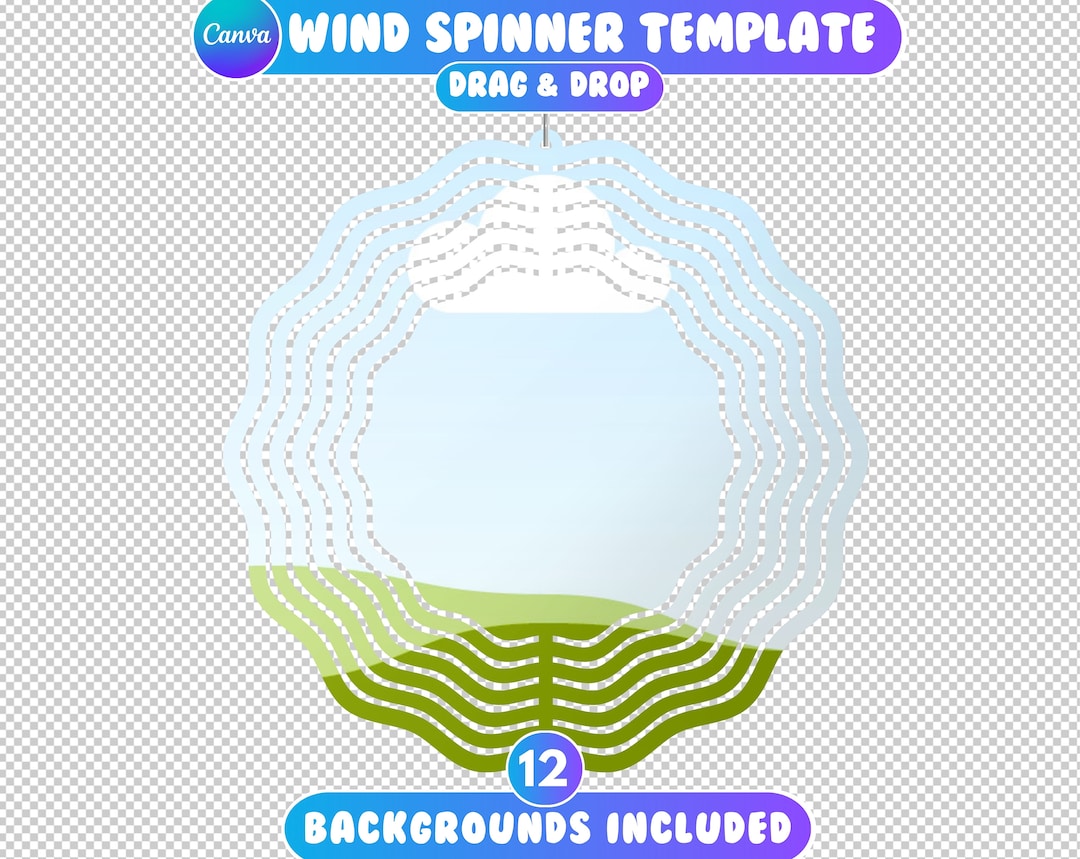 Wind Spinner Mockup Set of 4, Canva Drag and Drop Mockup, Wind Spinner ...