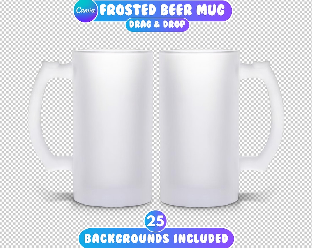 Frosted Beer Mug Mockup, 16oz Frosted Beer Mug Mockup, Printify Frosted ...