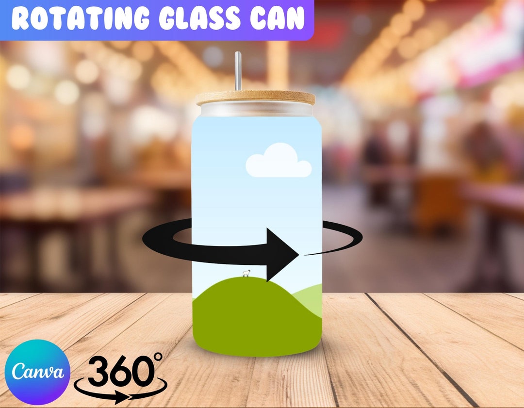 Canva Rotating Glass Can Mockup | Animated Glass Can Mockup | 16oz ...