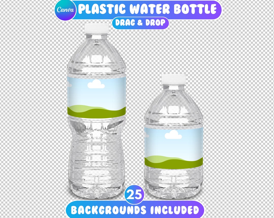 Canva Plastic Water Bottle Mockup, Party Favor Water Bottle Mockup ...