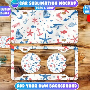 Canva Car Sublimation Template, Car Sublimation Mockup, License Plate ...