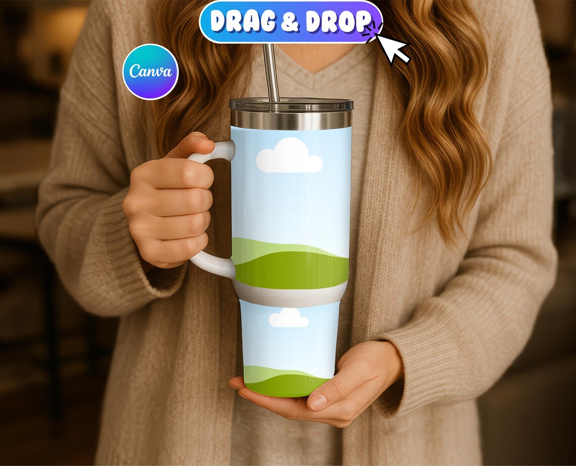 40oz Canva Tumbler Mockup Bundle, Drag and Drop Mockup, 40oz Stanley ...