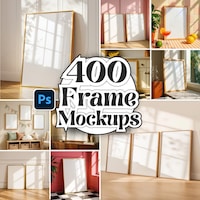 Interior Frame Mockup Bundle, 50 PSD Files With Smart Object Layers ...