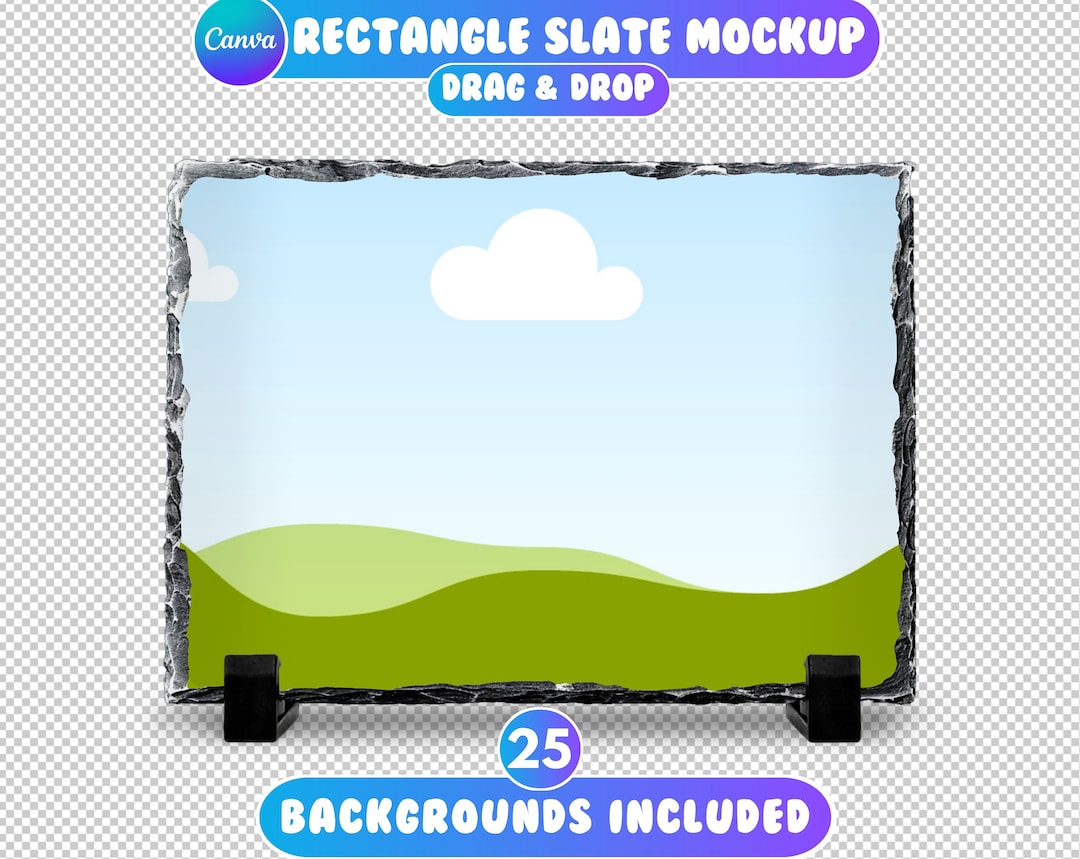 Rectangle Slate Canva Mockup, Sublimation Slate Mockup, Photo Slate ...