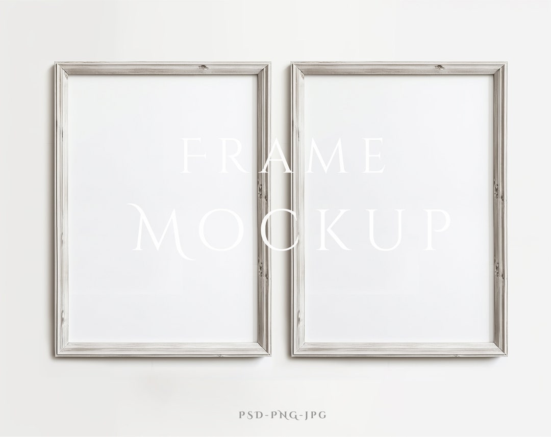 2 Frame Mockup A4 | Rustic Frame Mockup | White Frame Mockup | Double ...