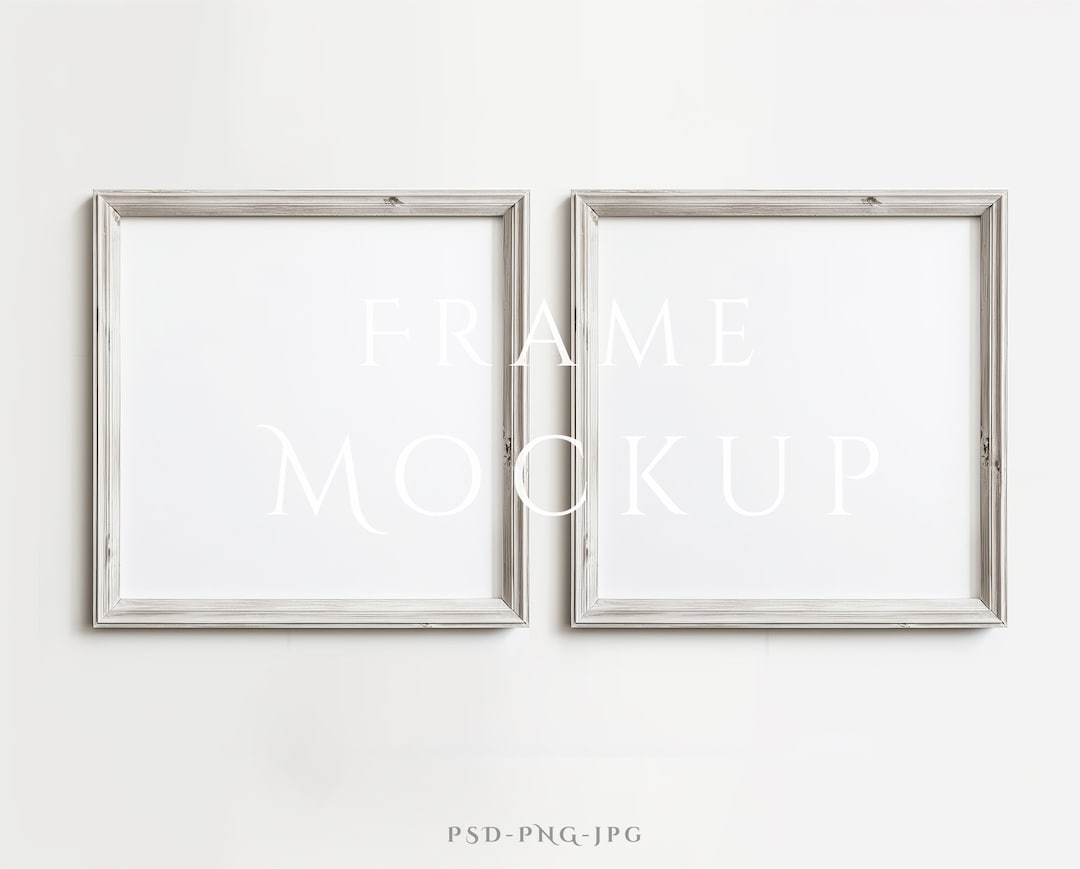 1:1 Frame Mockup | 2 Square Frame Mockup | Rustic Frame Mockup | White ...