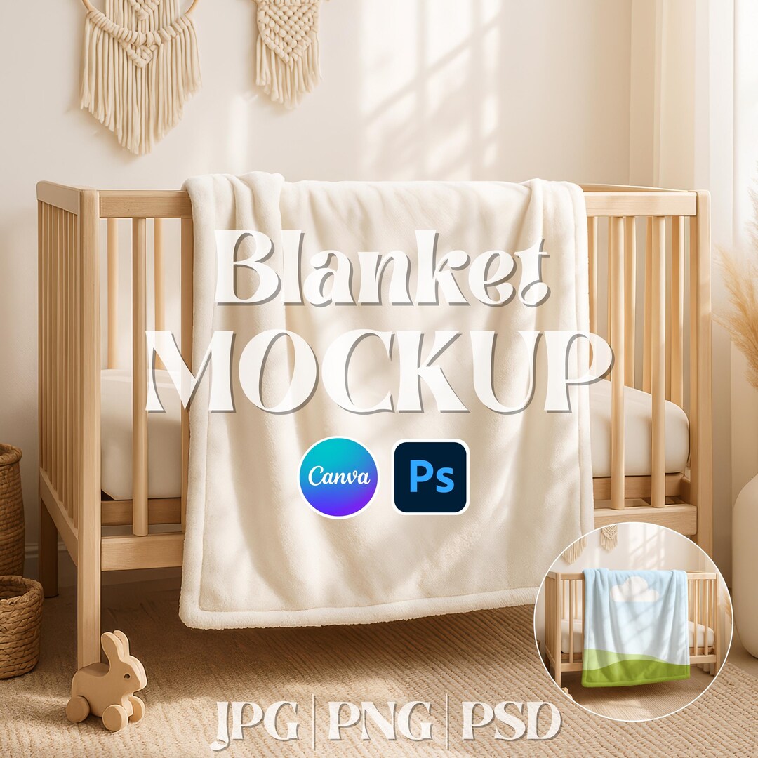 Blanket Mockup, PSD PNG Blanket Mockups, Canva Blanket Mockup ...
