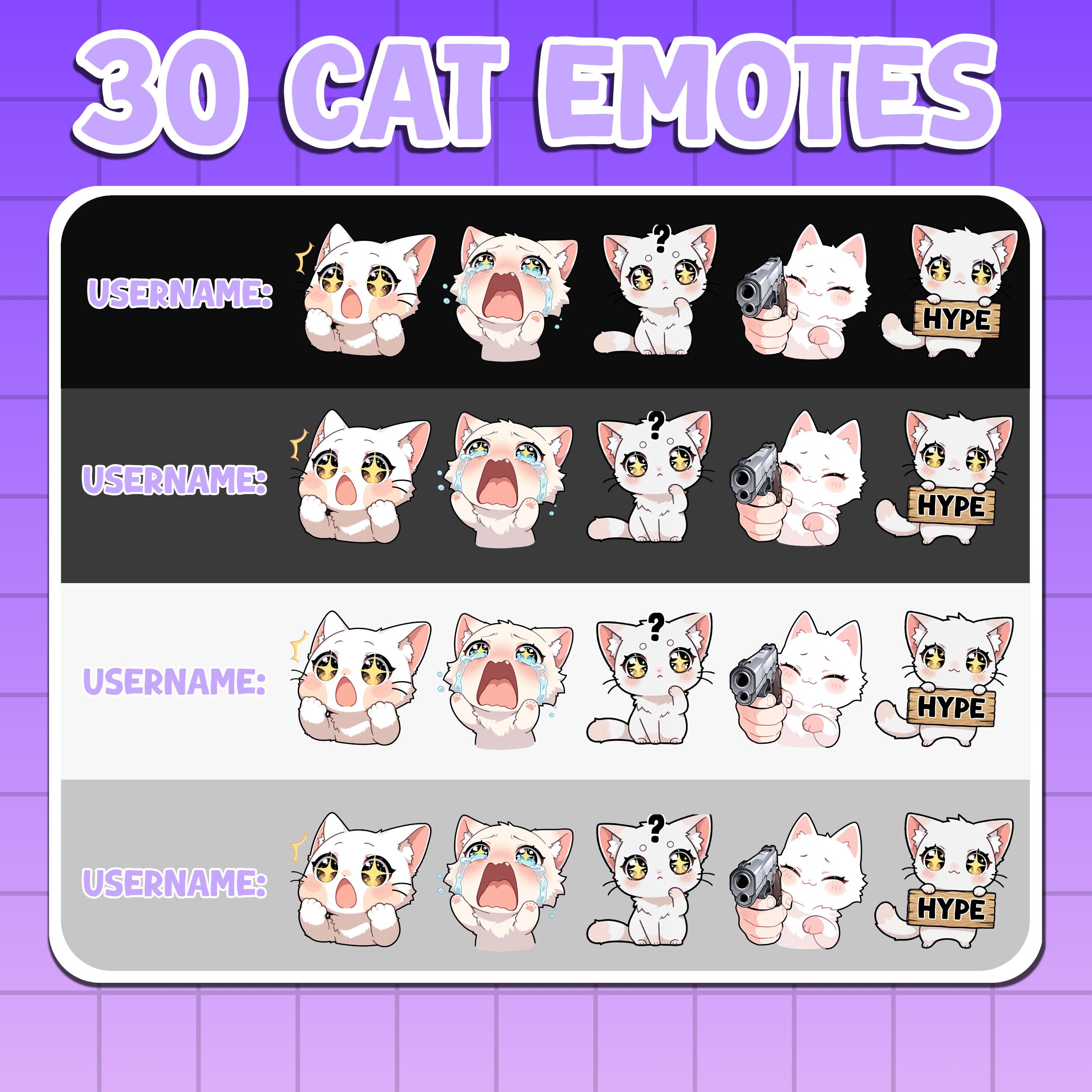Paquete de emoticones de gato: 30 emoticones de gato lindos y ...