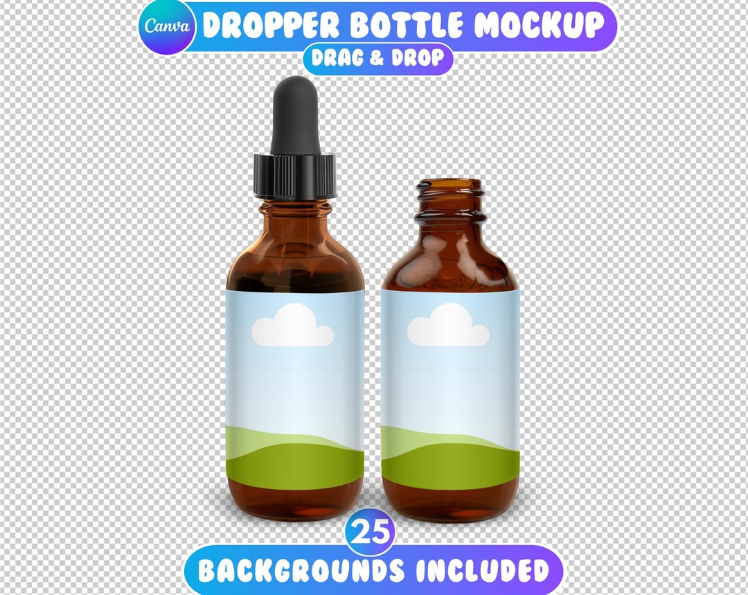 Dropper Bottle Mockup, Canva Dropper Mockup, Beauty Product Mockup, Product Container Mockup ...