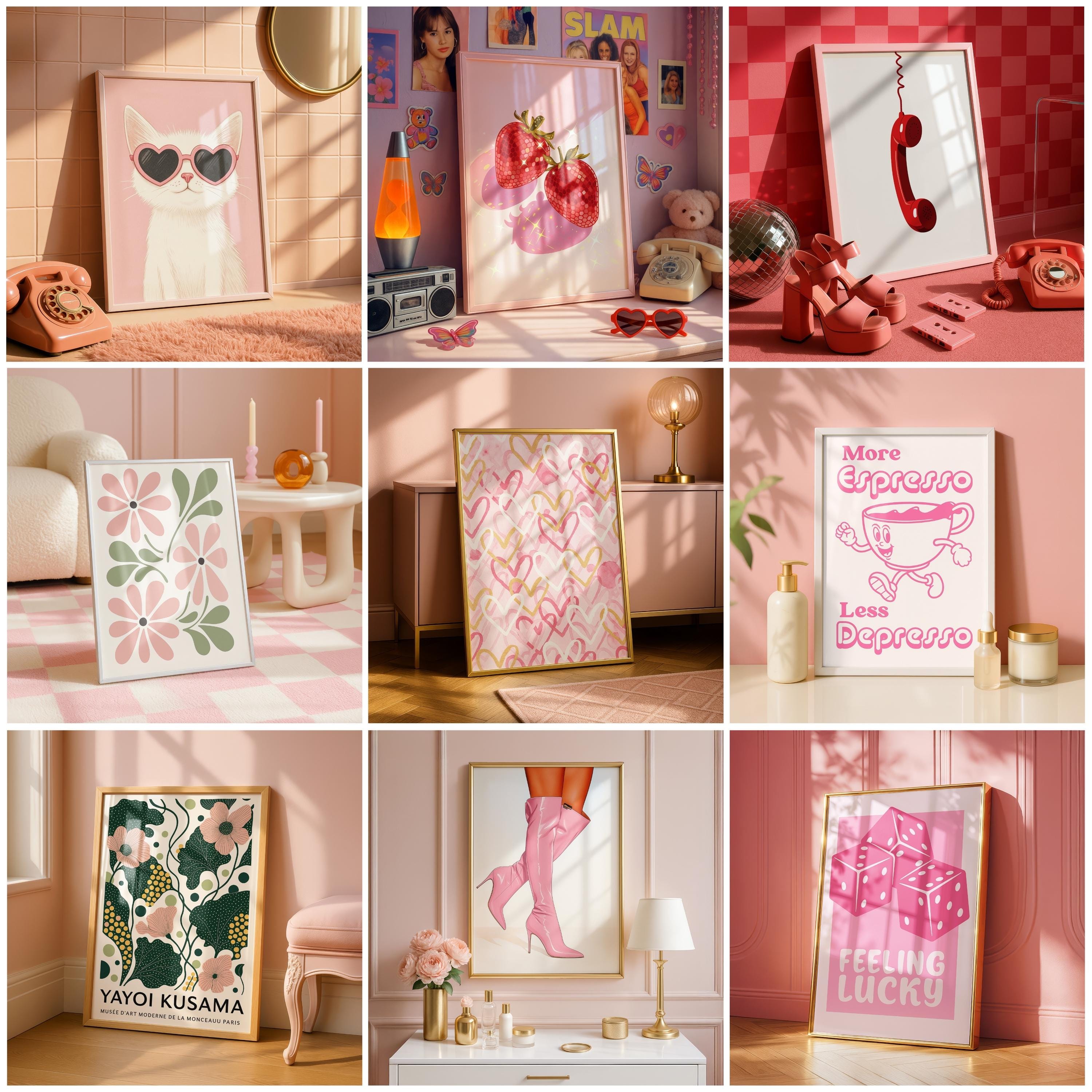 30 Pink Frame Mockup Bundle, PSD Frame Mockups, Photoshop Frame Mockups ...