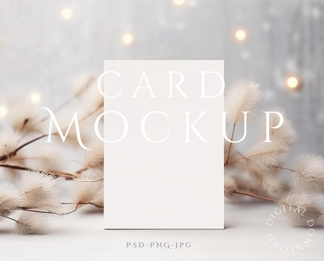 Card Mockup 5x7, Greeting Card Mock Up, PSD Smart Object + JPG & PNG ...