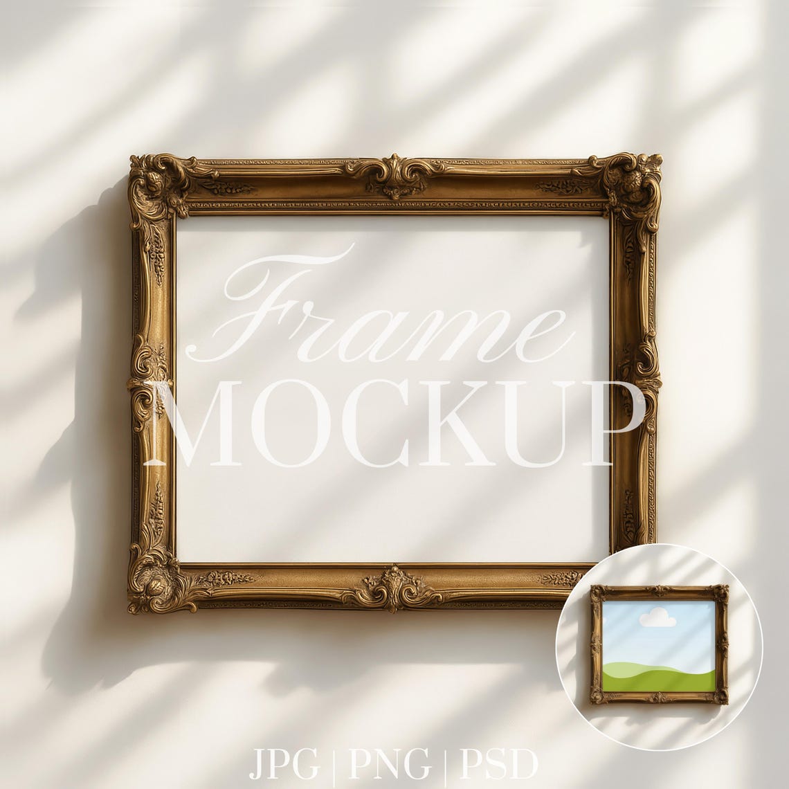 Landscape Frame Mockup, PSD Frame Mockup, Vintage Frame Mockup, Rustic ...